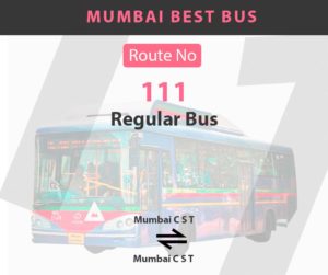 "111" (BEST) Mumbai City Bus Route & Timings, BEST 111 Bus Route Map ...
