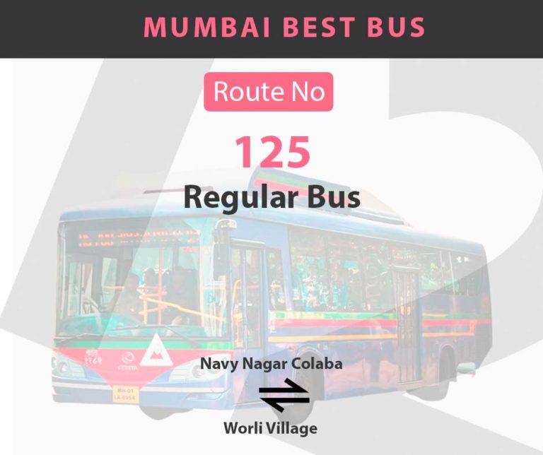 "125" (BEST) Mumbai City Bus Route & Timings, BEST 125 Bus Route Map ...