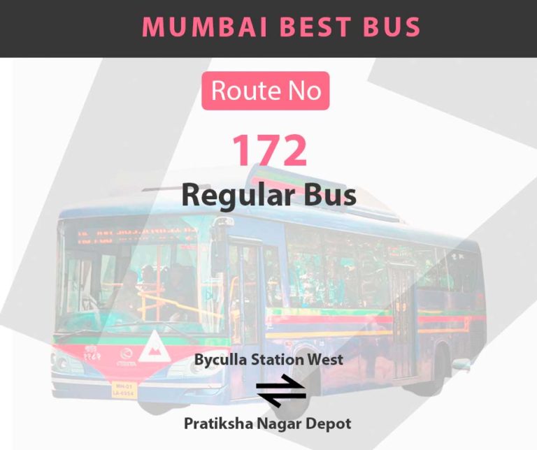 "172" (BEST) Mumbai City Bus Route & Timings, BEST 172 Bus Route Map ...