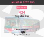 "424" (BEST) Mumbai City Bus Route & Timings, BEST 424 Bus Route Map ...