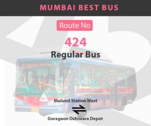 "424" (BEST) Mumbai City Bus Route & Timings, BEST 424 Bus Route Map ...