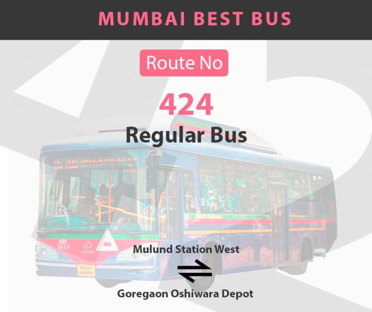 "424" (BEST) Mumbai City Bus Route & Timings, BEST 424 Bus Route Map ...