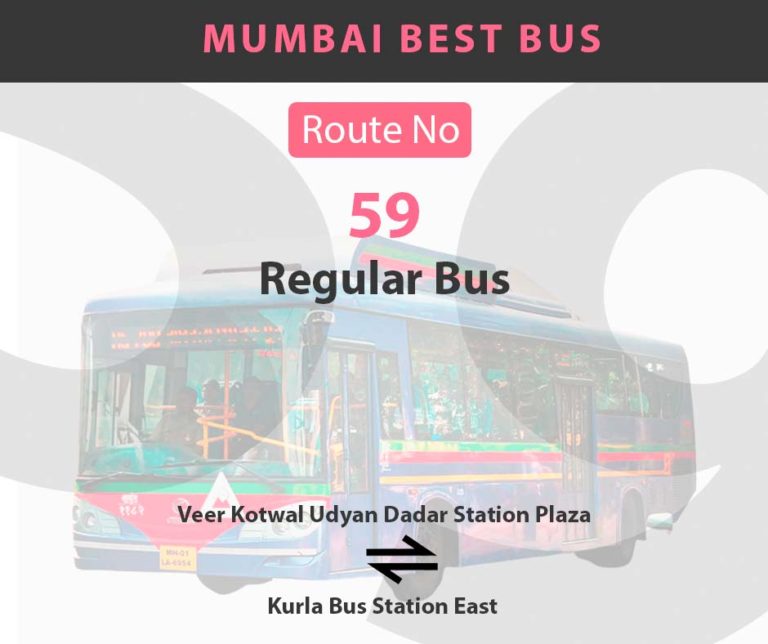 "59" (BEST) Mumbai City Bus Route & Timings, BEST 59 Bus Route Map ...